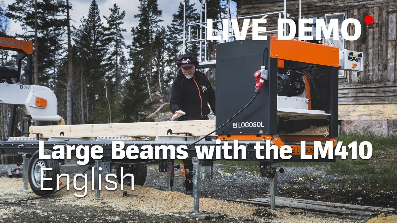 LOGOSOL | Live Demo - Large Beams with the Log Moulder LM410 - YouTube