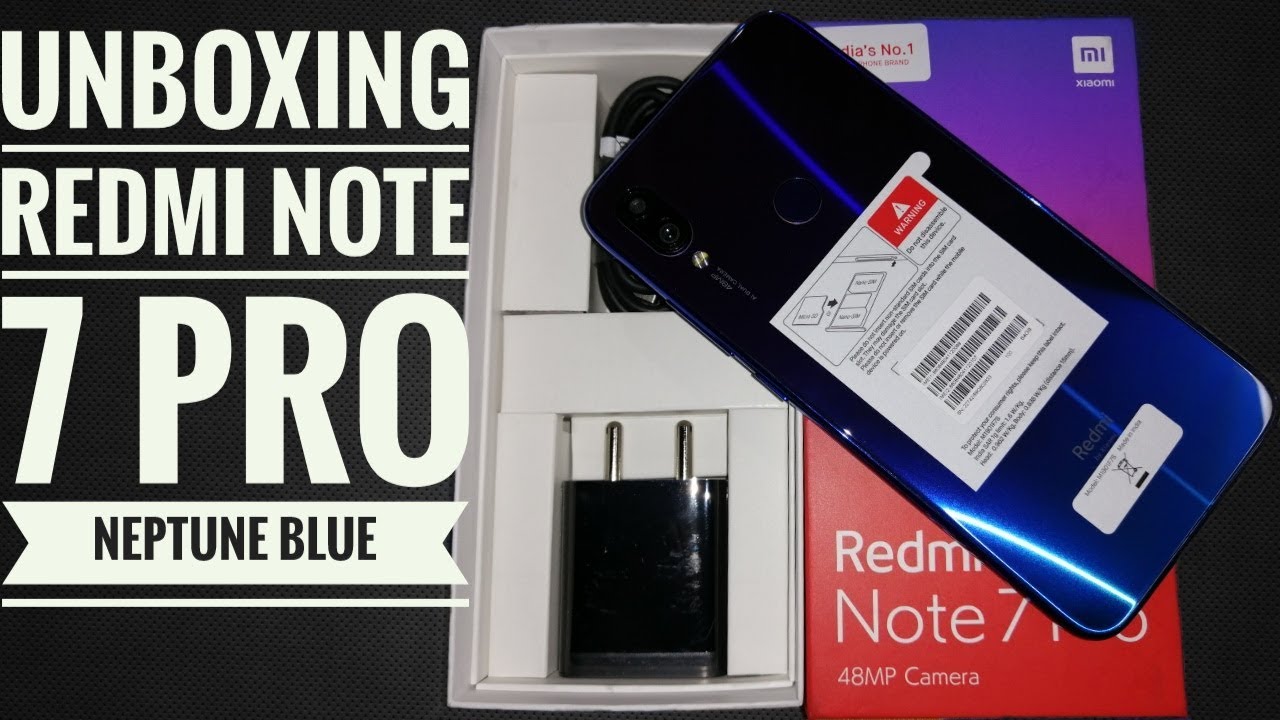 Unboxing Redmi Note 7 Pro Neptune Blue - YouTube