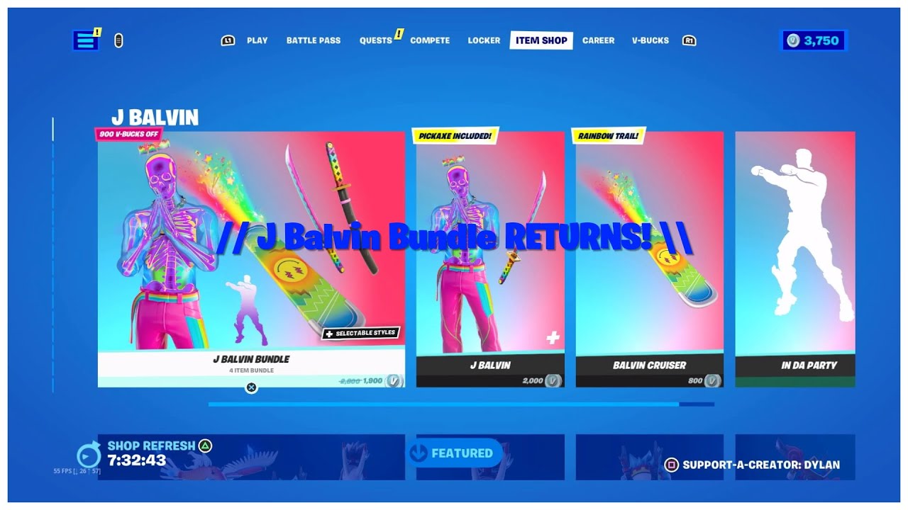 Fortnite April 28th Item Shop! // J Balvin Bundle RETURNS! \\ - YouTube