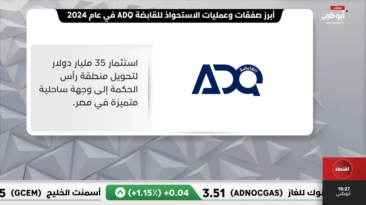أبرز صفقات وعمليات الاستحواذ لـ"القابضة" (ADQ) في عام 2024 - YouTube