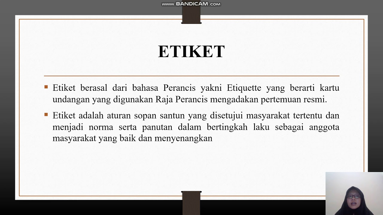 ETIKA, ETIKET, DAN CONTOH PENERAPANNYA - YouTube
