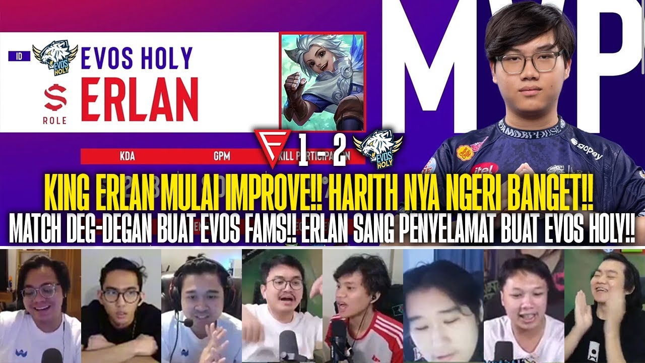 KING ERLAN IMPROVE!! EVOS HOLY DIGENDONG ERLAN!! REAKSI STREAMER FALCON ...
