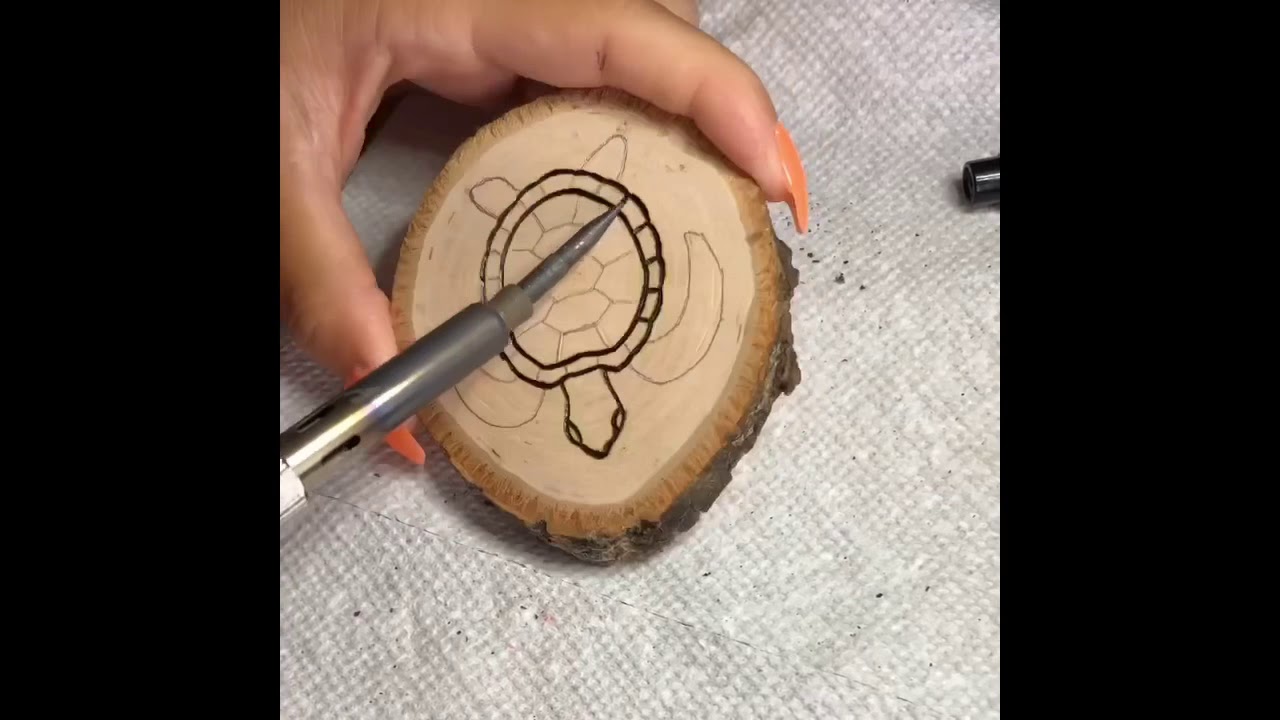 Satisfying Sea Turtle Wood Burn - YouTube
