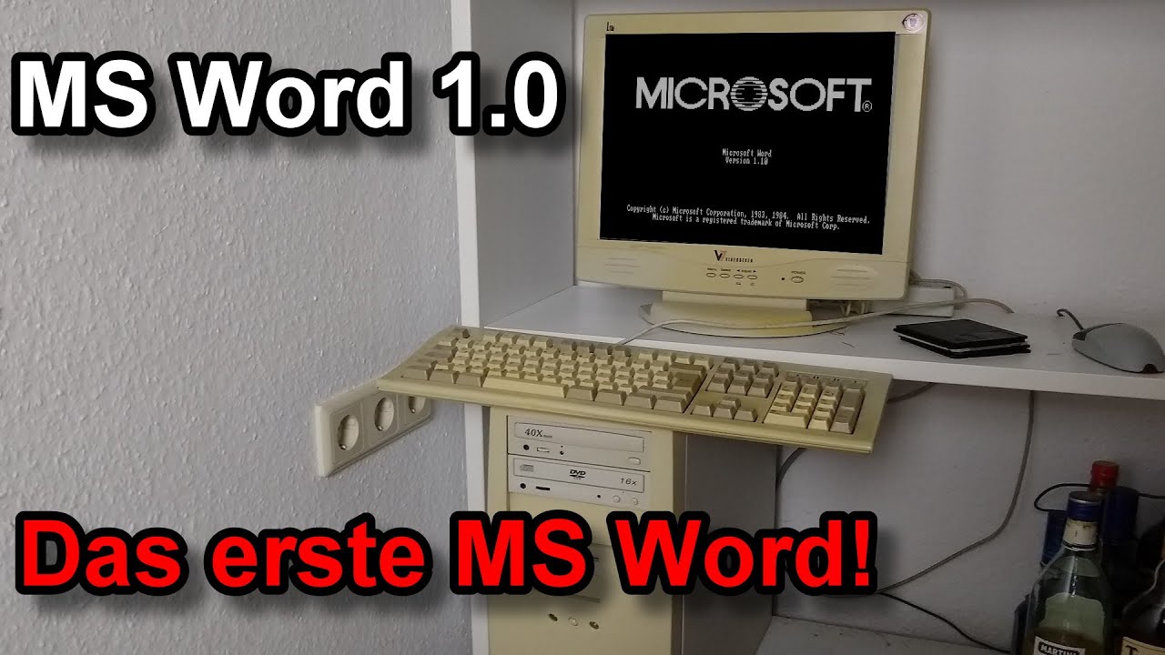 Ich starte Microsoft Word 1.0 von 1983 für euch auf meinem alten PC - So sah MS Word damals aus ...