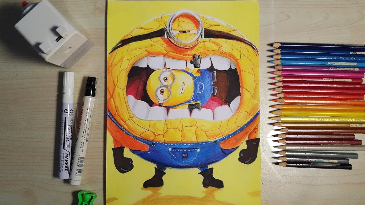 Drawing Despicable Me 4 Poster Mega Minion (Jerry and Dave) - YouTube
