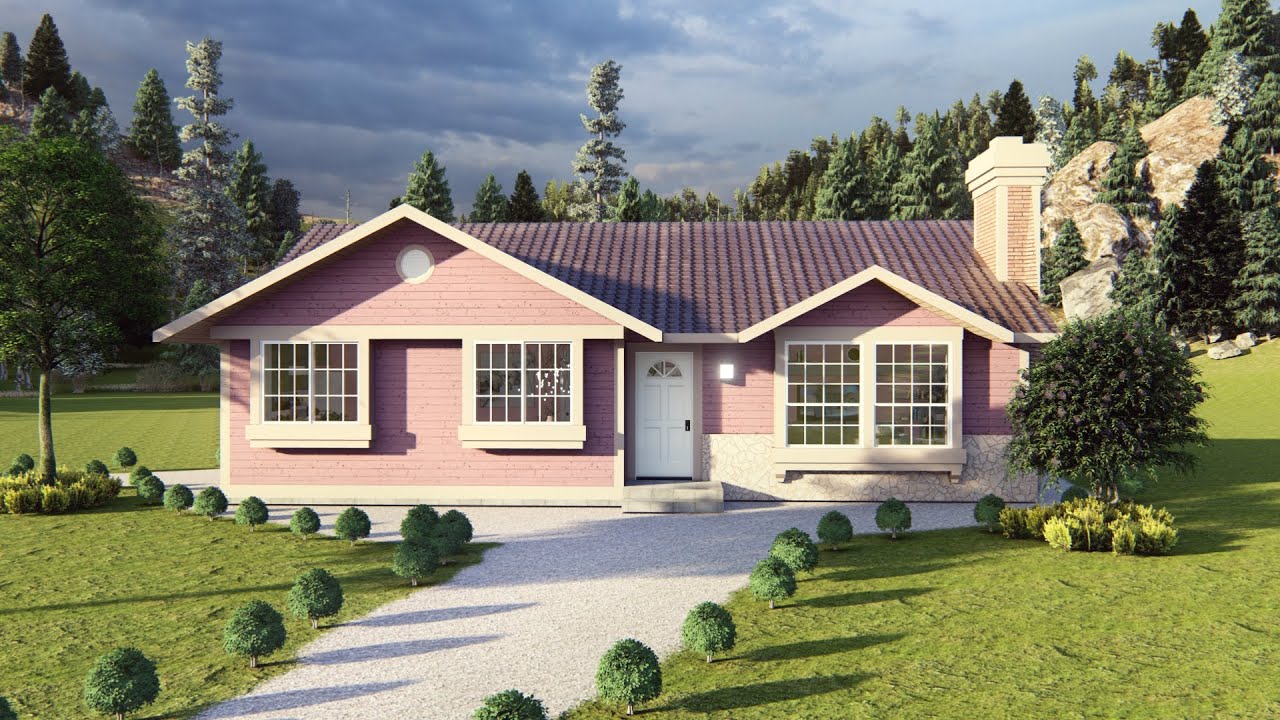 ( 1300 sqft ) Cozy Countryside house Design 9 x 13 m ( 30 x 43 Ft ...