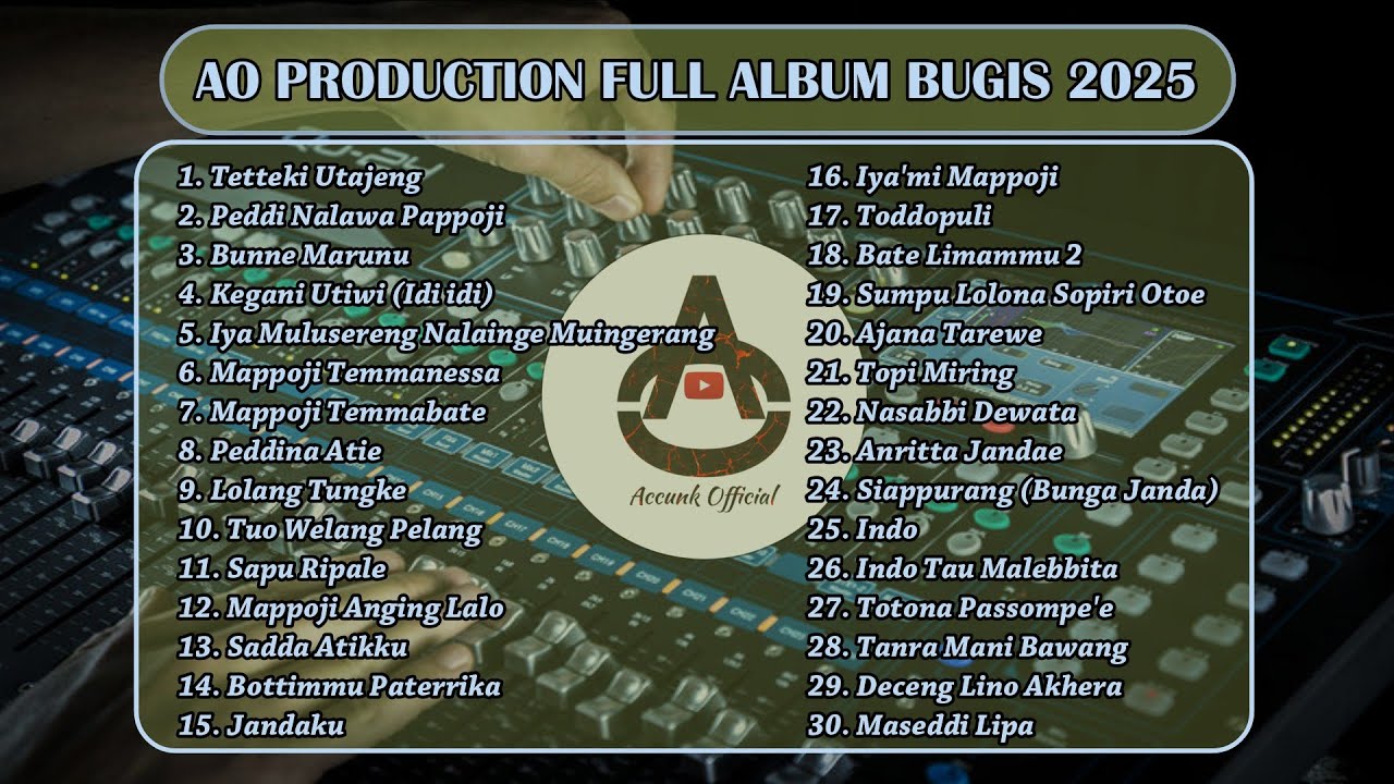 FULL ALBUM BUGIS ELECTONE TERBAIK AO PRODUCTION 2025 (Klip Video) - YouTube