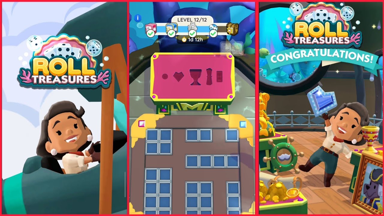 Monopoly Go! ROLL TREASURES FULL COMPLETED 😍 - 300 Hammer 🔨 @monopolygo ...