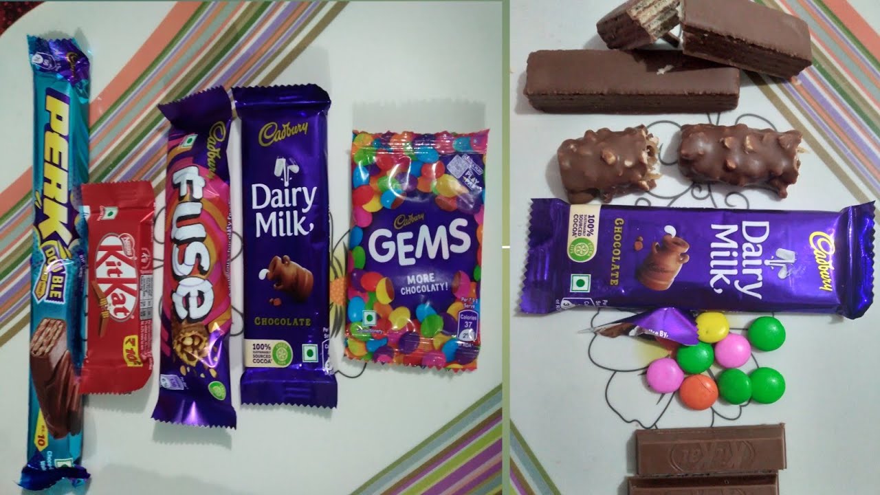 Unboxing Challenge of Cadbury Dairy Milk vs Gems vs Perk vs Fuse ...