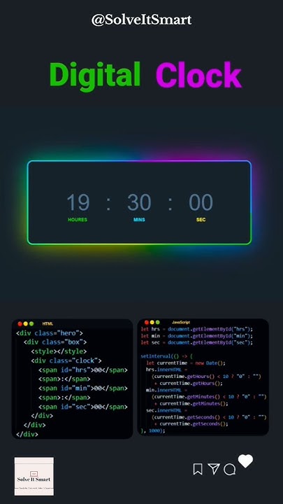 🔥 Animation Digital clock in HTML, CSS, & JS || Frontend Developer || Solve It Smart - YouTube