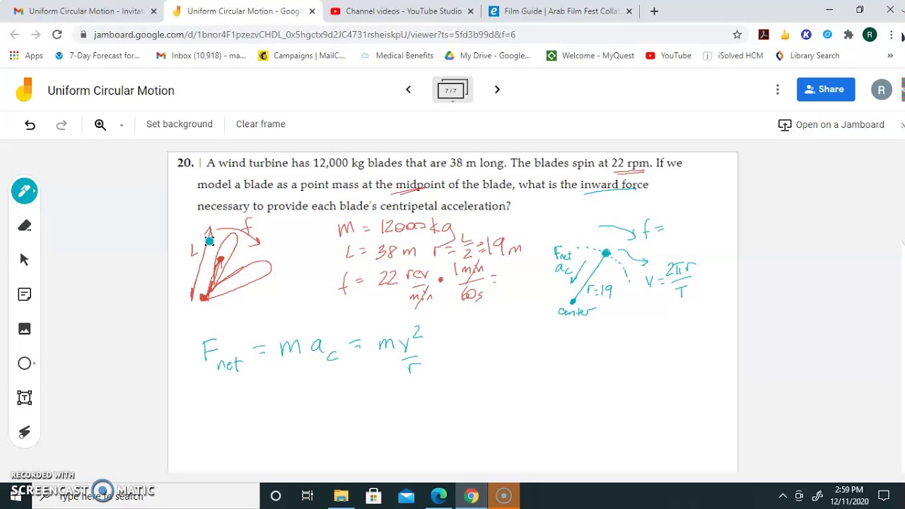 Uniform Circular Motion Example Problem 4 - YouTube