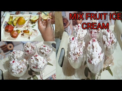 How to make fruit ice cream |mix fruit ice cream | 🍨 - YouTube
