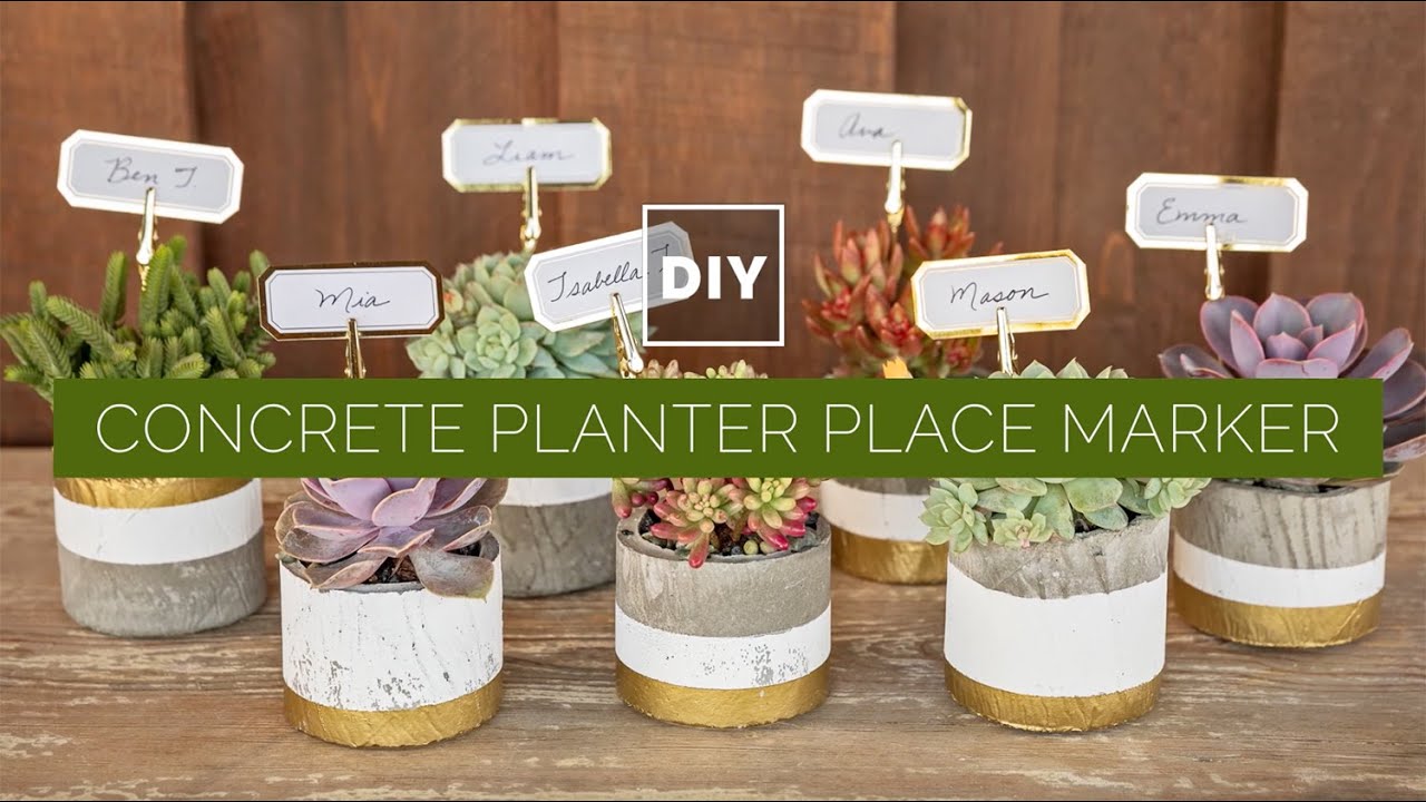 DIY: Concrete Planter Place Marker - YouTube
