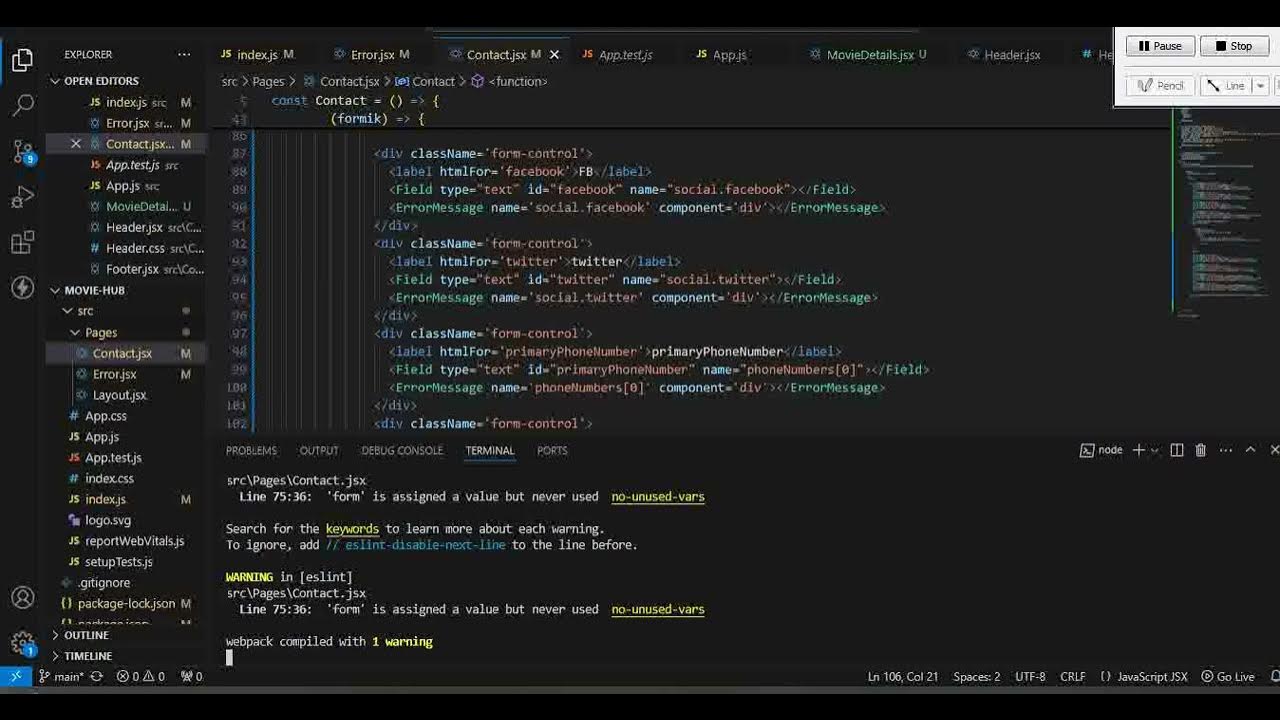 ReactProject13 Formik BasicForm 04 Field Arrays (Malayalam) - YouTube