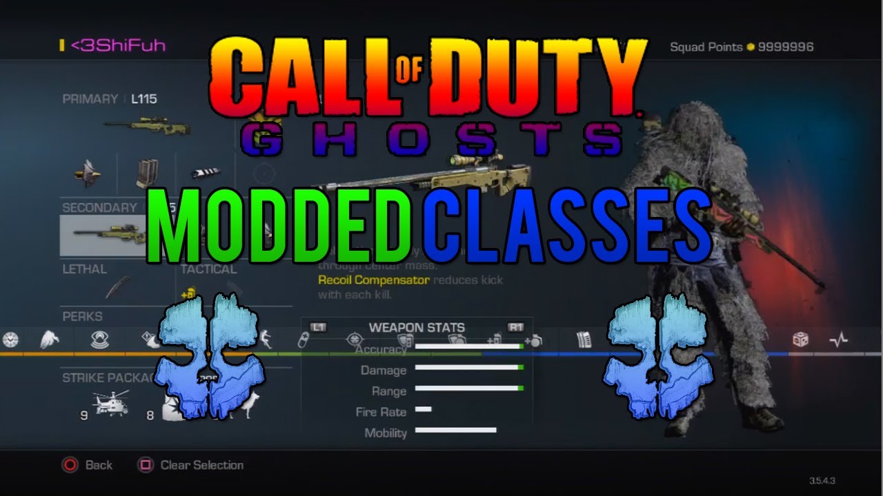COD Ghosts PS3 Modded Classes! (All Perks, Modded Camos, and More ...