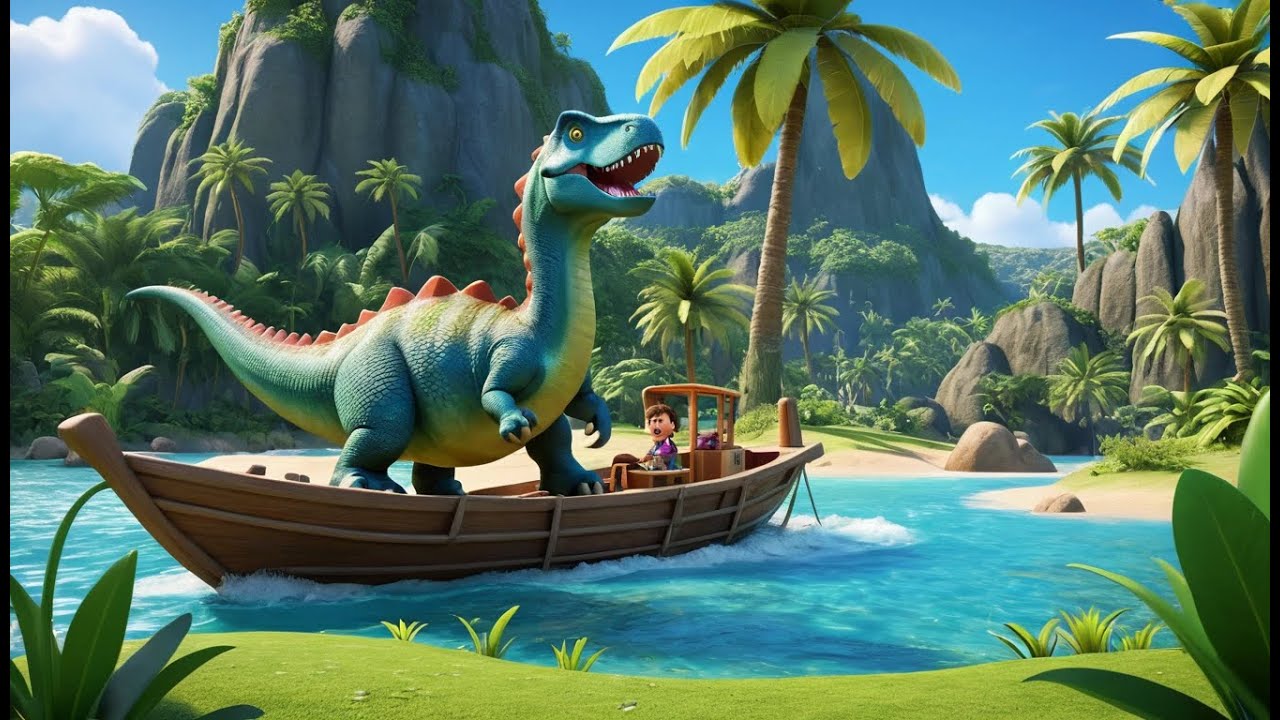 Row Row Your Dinosaur | Fun Dino Boat Song for Toddlers | Adventure ...