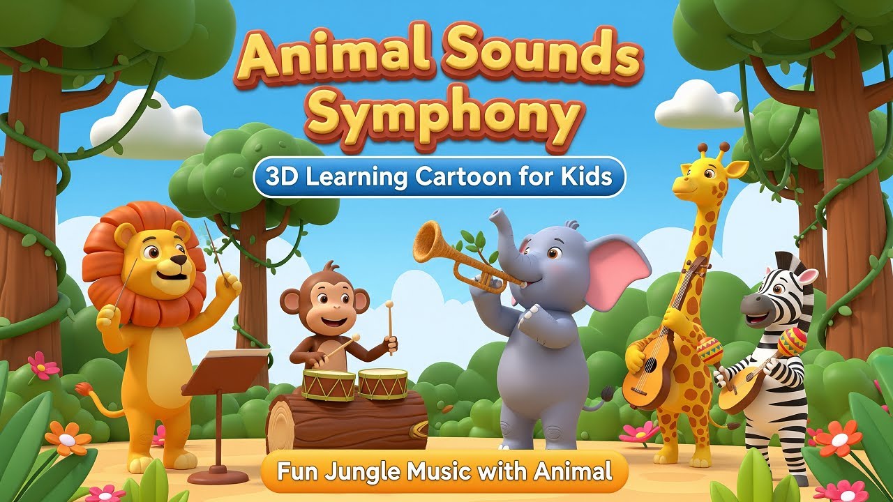 “Animal Sounds Symphony” | 3D Learning Cartoon for Kids | Fun Jungle ...