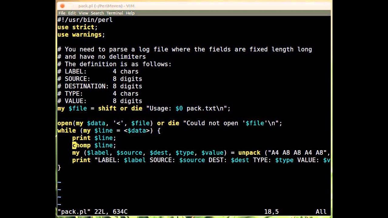 Beginner Perl Maven tutorial: 13.7 - Read fixed width records (unpack) - YouTube