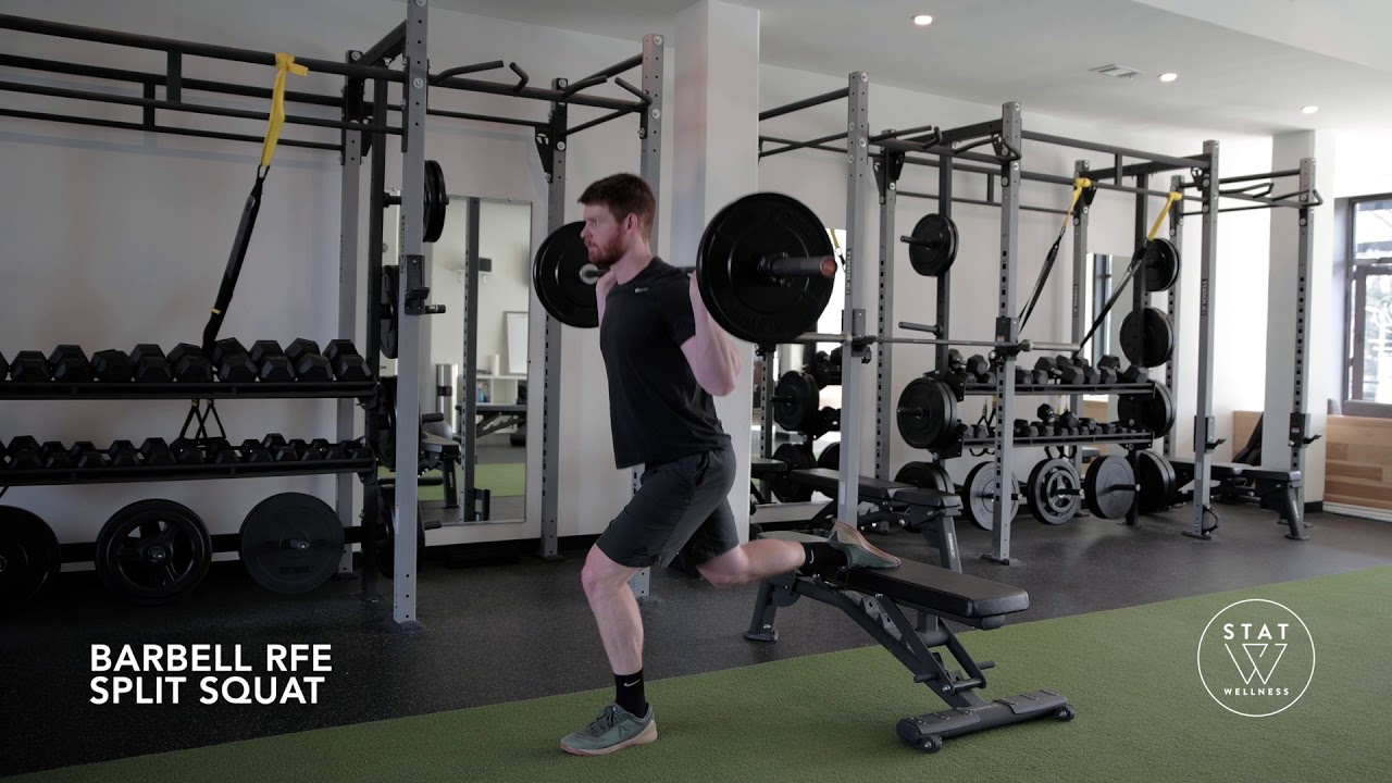 BARBELL RFE SPLIT SQUAT - YouTube