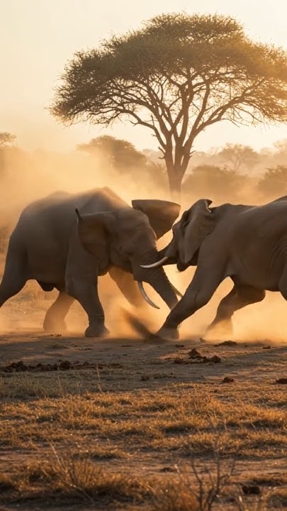Fierce Elephant Battle Caught on Camera #wildlife #elephant #fight # ...