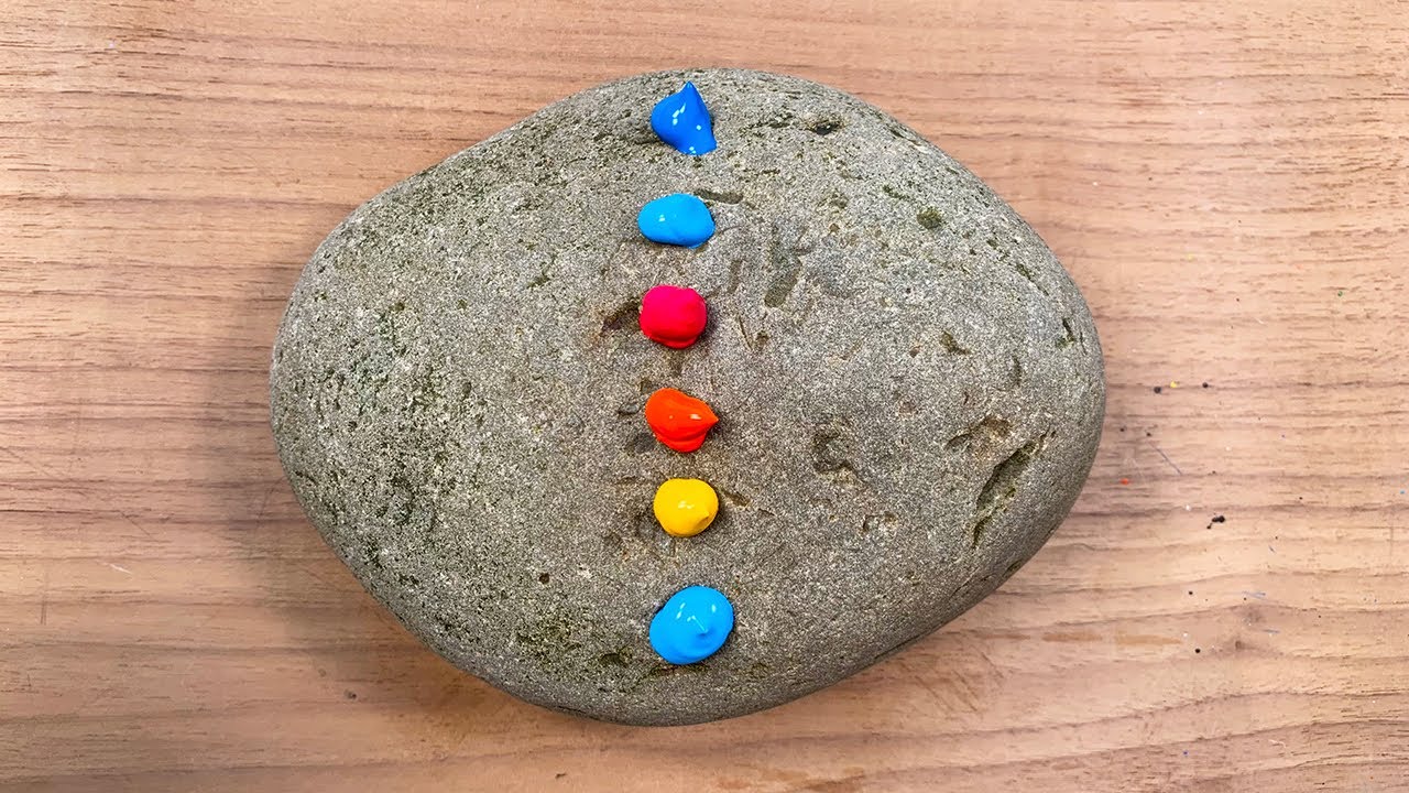 How To Acrylic Painting on Stone｜Lake scenery Painting｜Painted Rocks ...