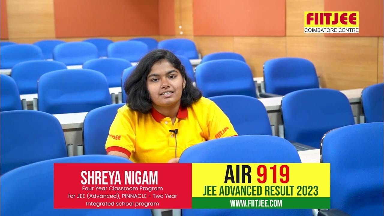 Shreya Nigam AIR 919 JEE Advanced 2023 - YouTube