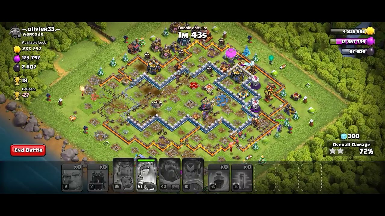 Giant with Range AND Haste spell using Log Launcher #supercell #coc # ...