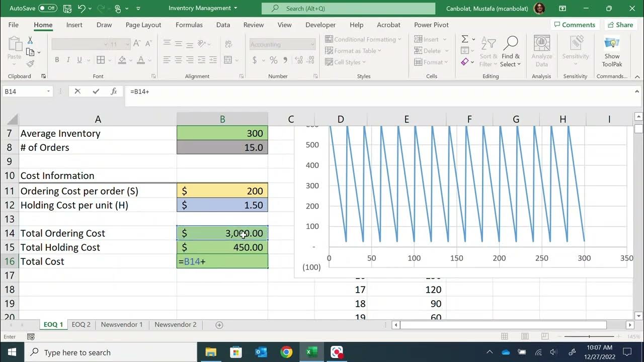 Inventory Management: Economic Order Quantity (EOQ) Model Video 1 - YouTube