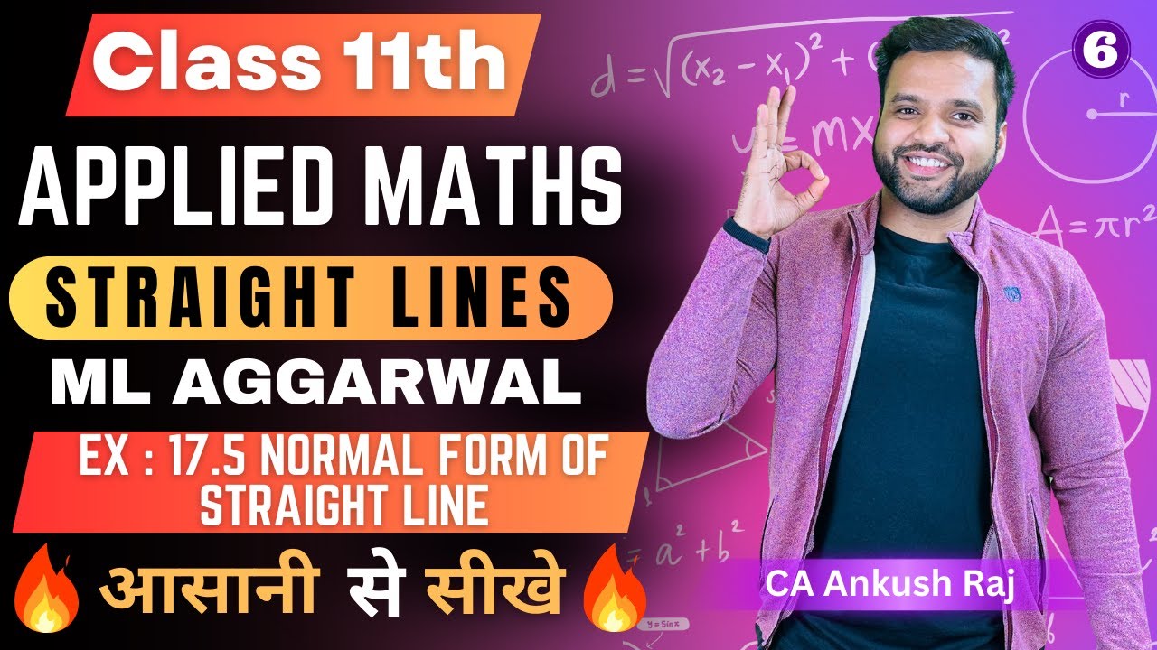 Straight lines Class 11 Applied Maths🔥| Ex:17.5 ML Aggarwal | Equation ...
