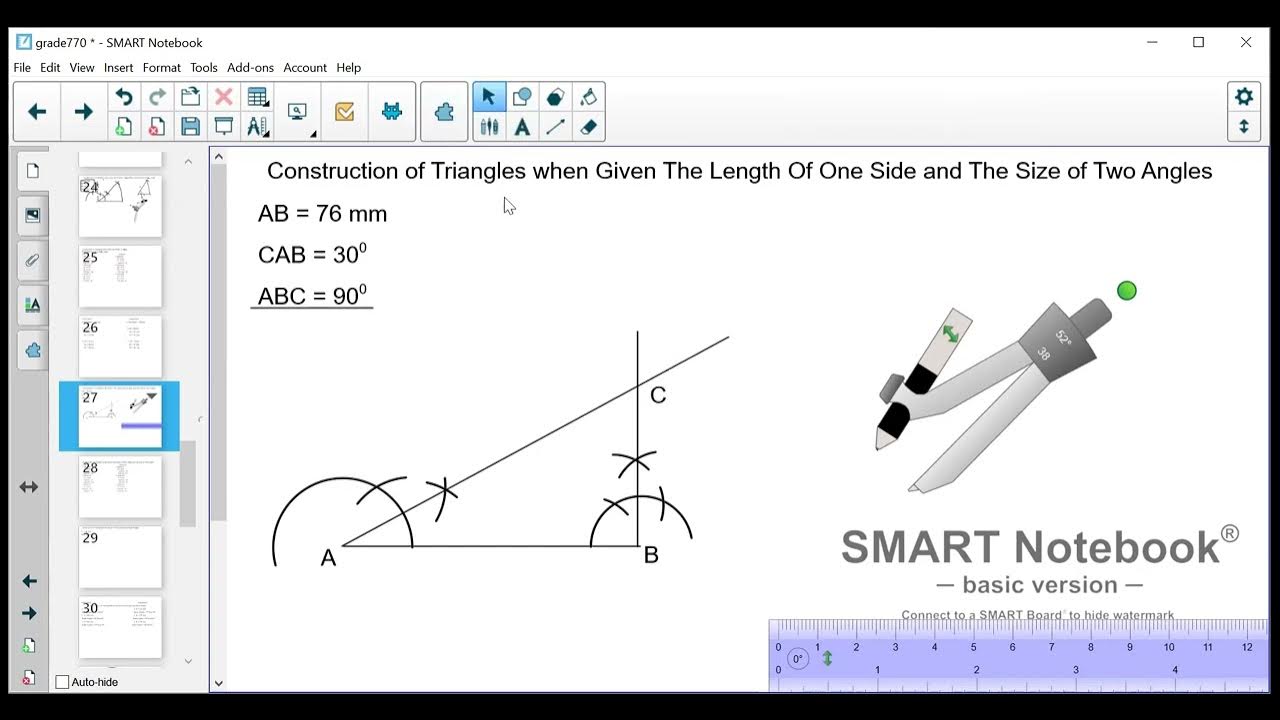 Construct Triangles Given One Side and Two Angles - YouTube