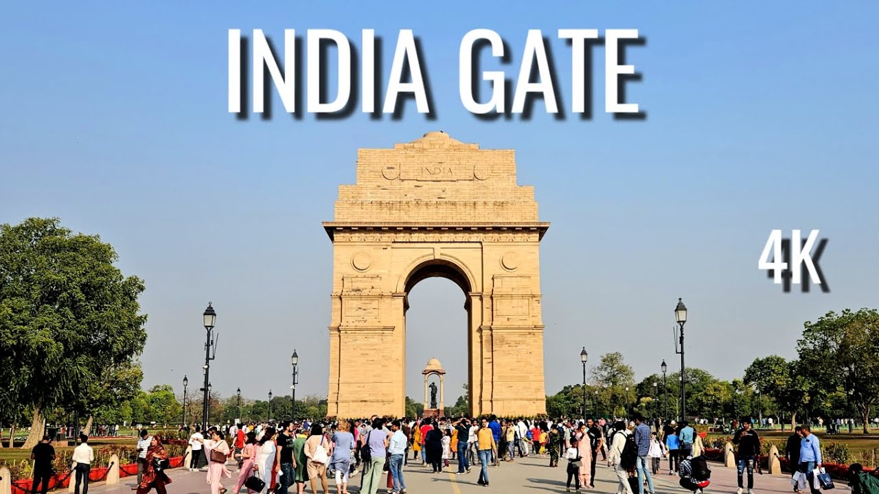 India Gate Walking Tour | 4K | New Delhi | India | Most famous place in ...