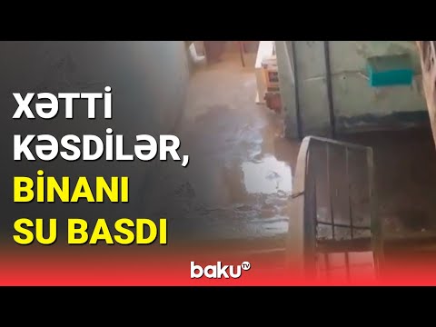 Borca görə su xəttini kəsdilər, binanı su basdı | \