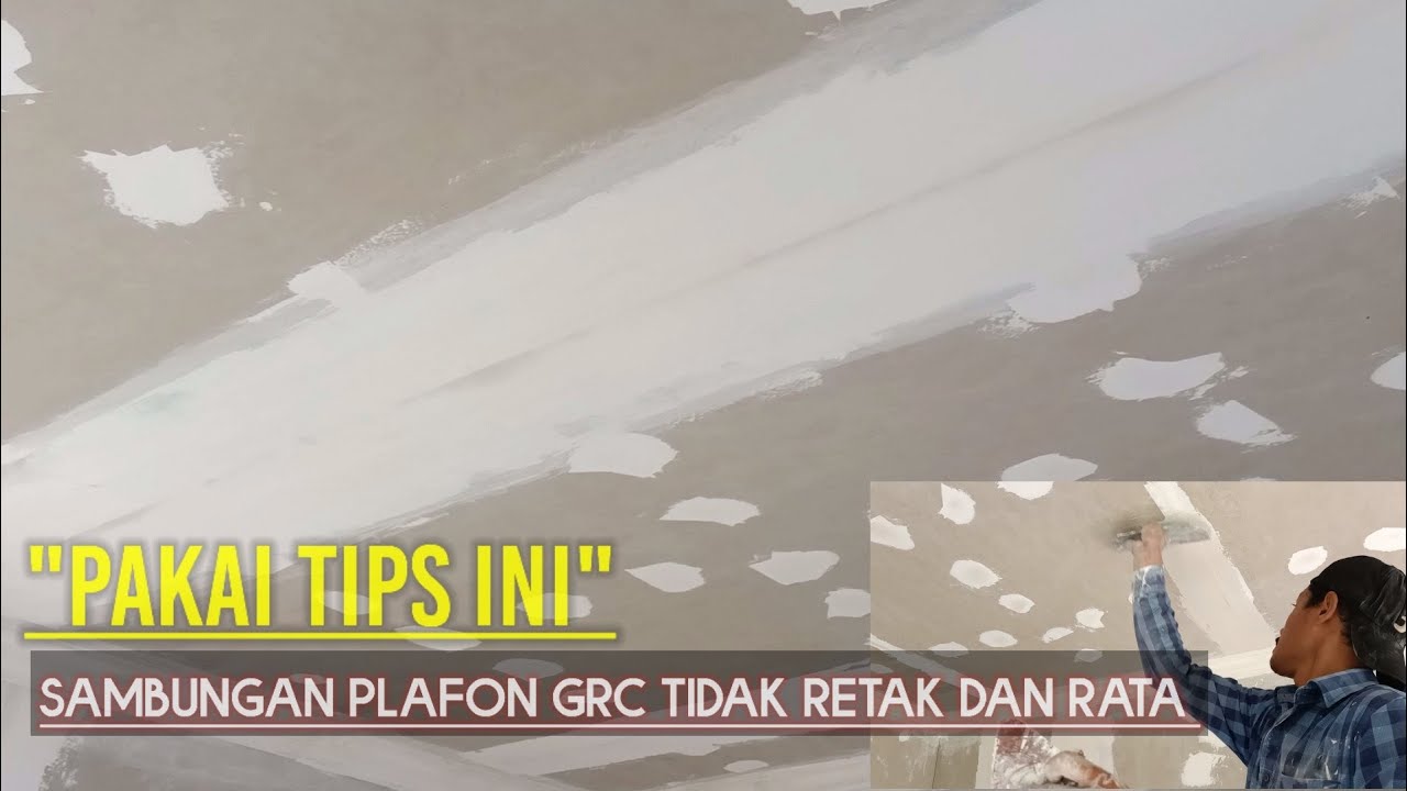 cara dempul sambungan plafon grc||di jamin rapi dan tidak retak - YouTube