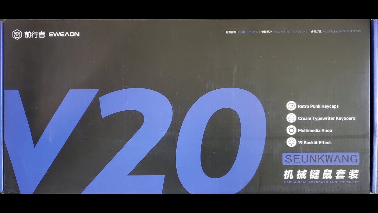 EWEADN x Seunkwang V20 Mechanical Retro Keycap Gaming Keyboard & Mouse ...