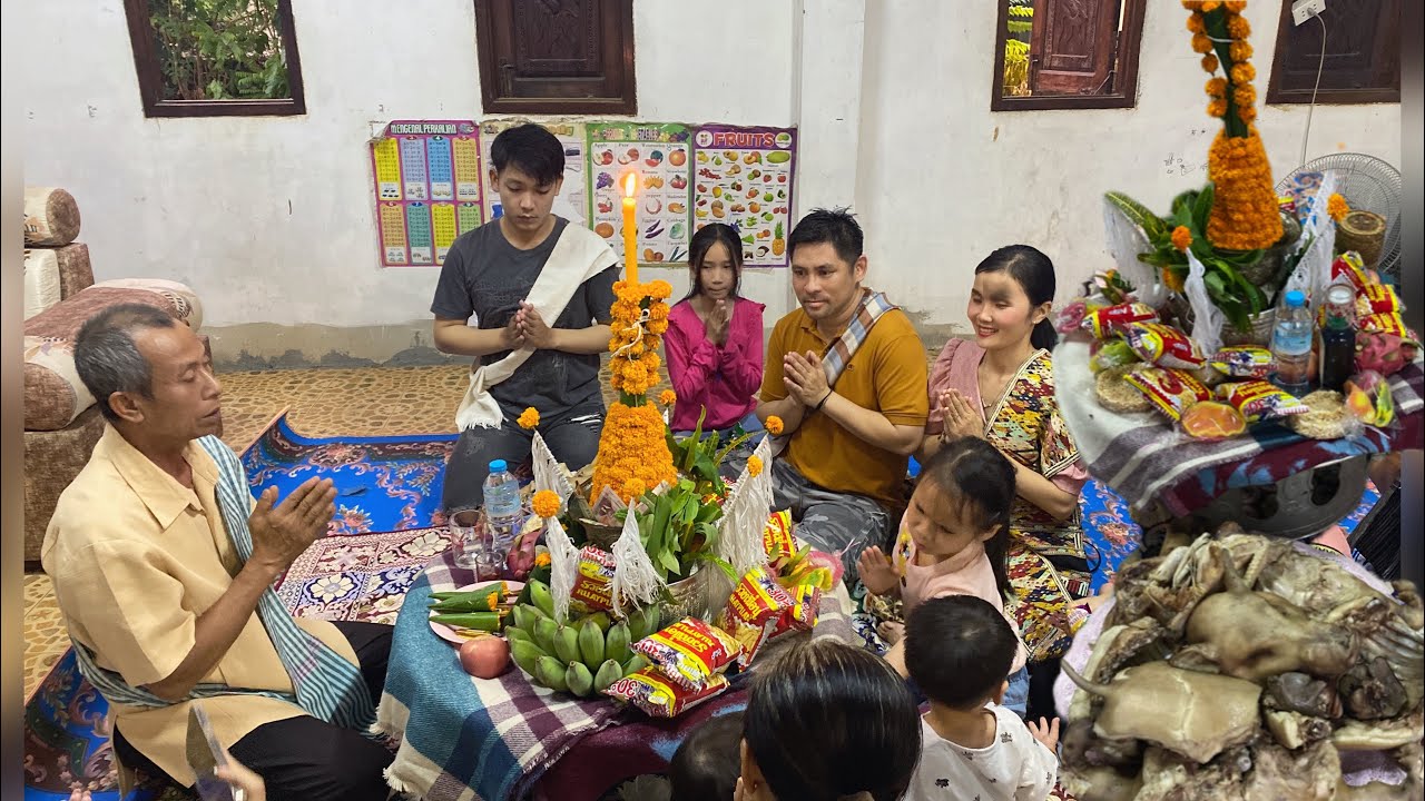 พิทีบายศรีสู่ขวัญปีใหม่ลาว Happy Lao New Year celebrations Basi ...