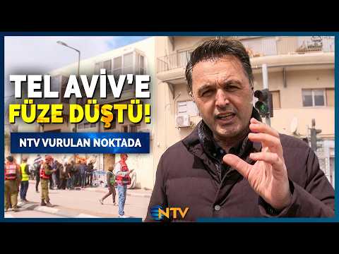 Tel Aviv Merkezine Füze Düştü! NTV Ekibi Vurulan Binaya Girdi NTV