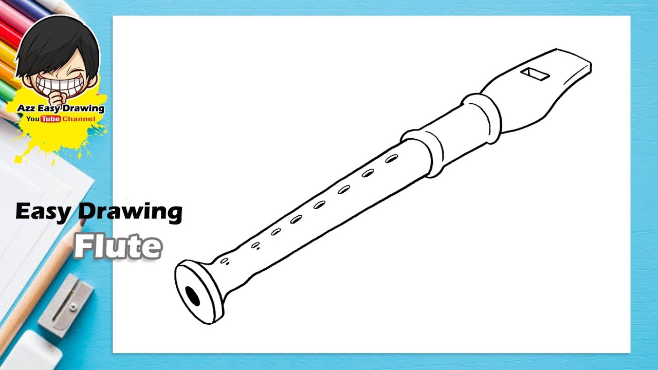 Simple Flute Drawing