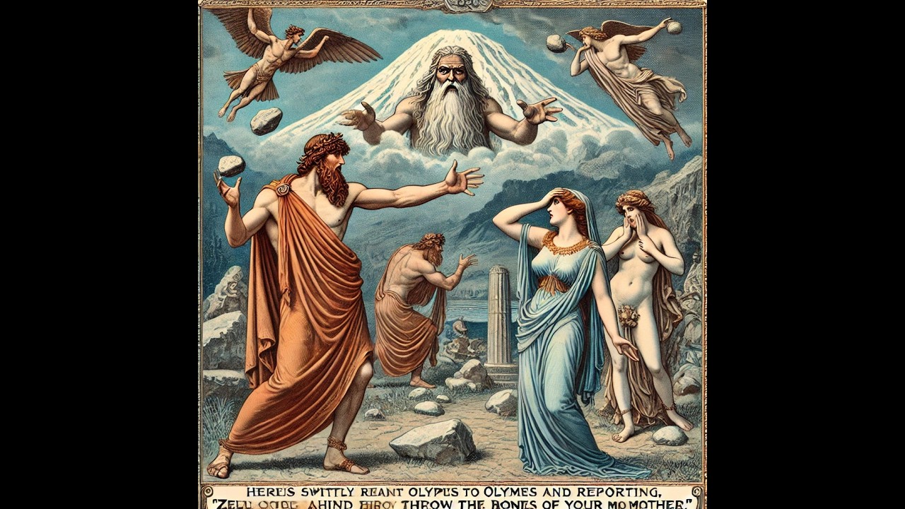 Flood disaster. Deucalion and Pyrrha. Species stone man | GREEK ...