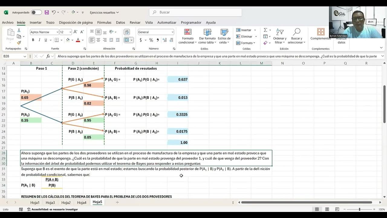 Teorema de bayes en Excel - YouTube