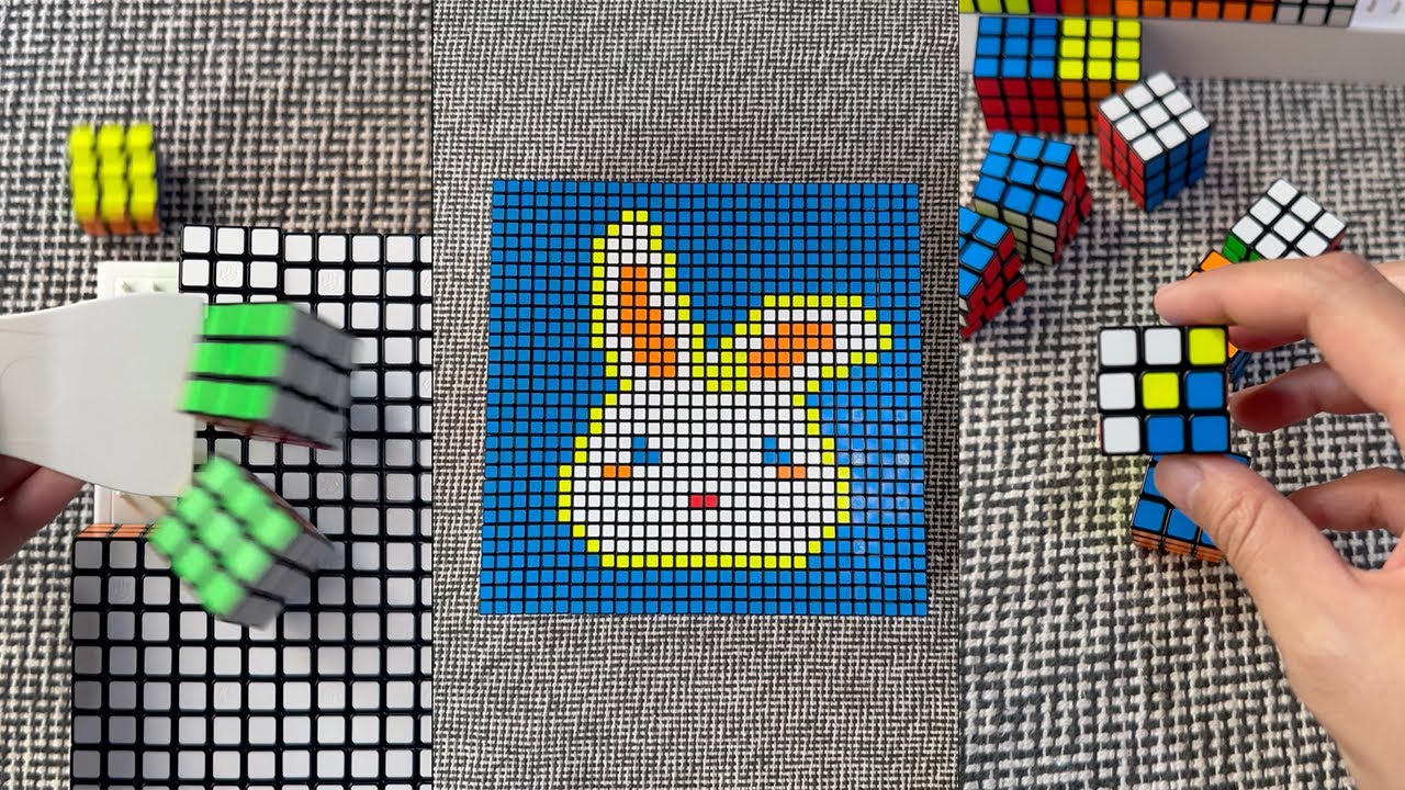 Compilation Rabbit rubiks mosaic - YouTube