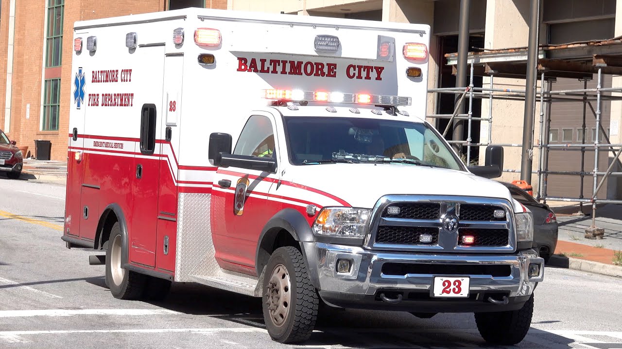 Baltimore City Fire Department Ambulance 23 Responding Youtube