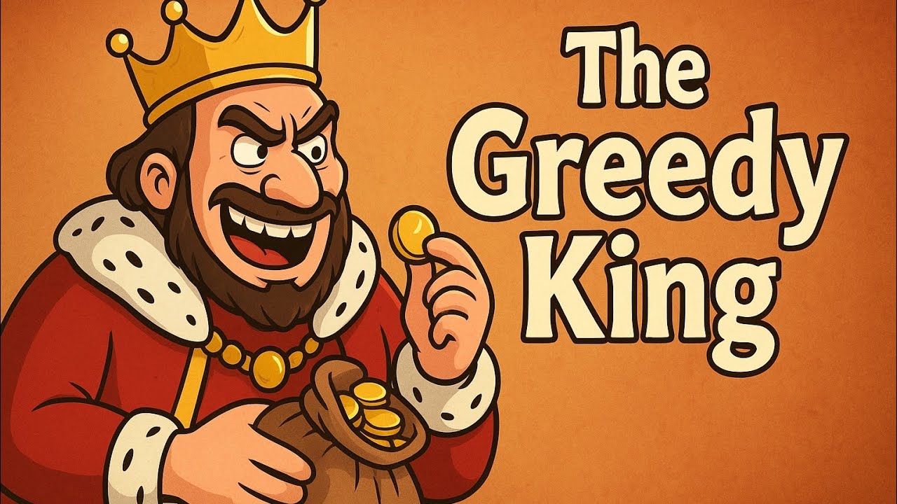 The greedy King 👑 Learn English through story ⭐#easyenglisheveryday # ...