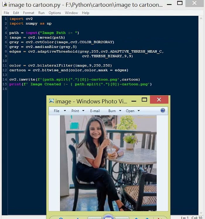 Convert photo to cartoon image using python and OpenCV - YouTube