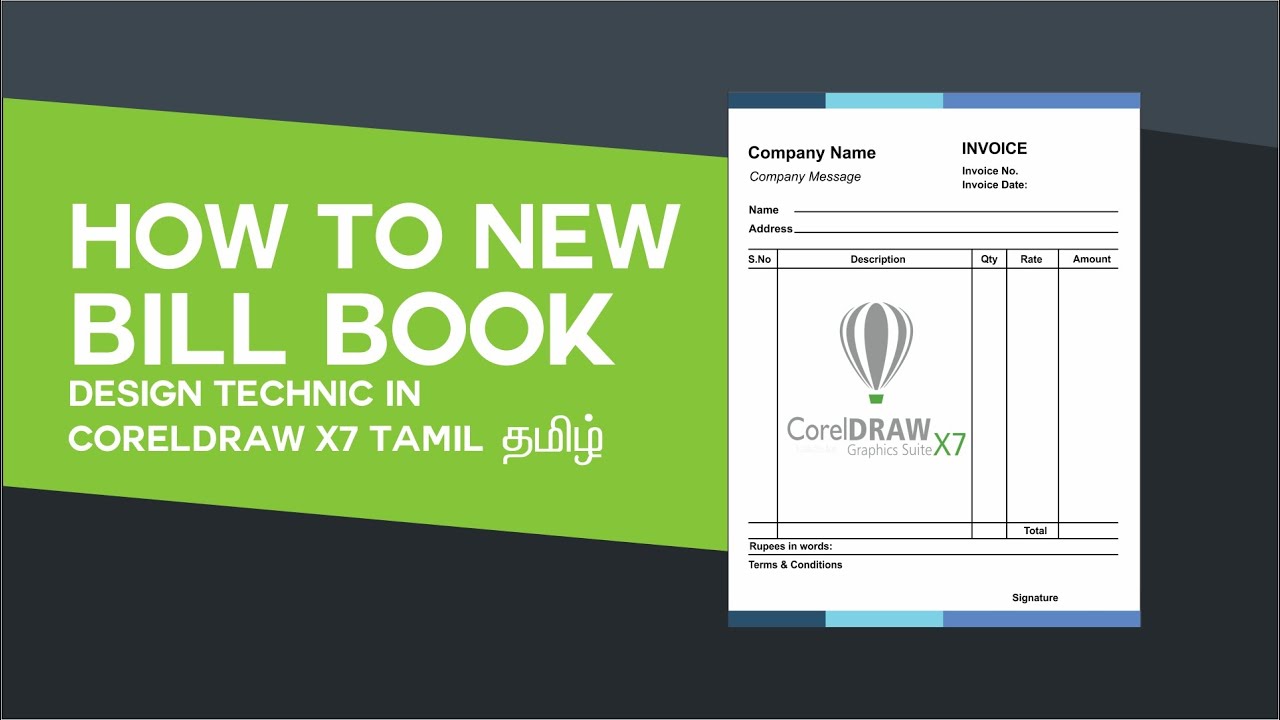 How to NEW Bill Book Design Technic in CorelDraw x7 - YouTube