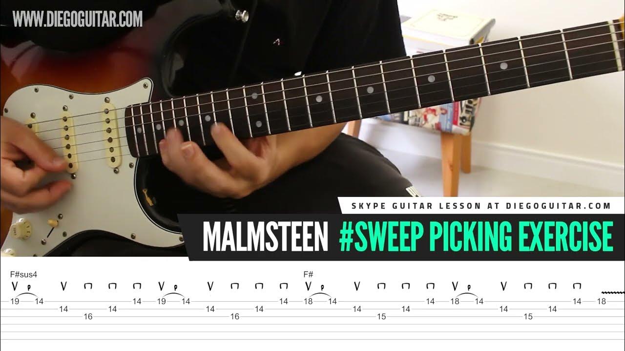 Yngwie Malmsteen Lesson - Sweep Picking Exercise TAB - YouTube