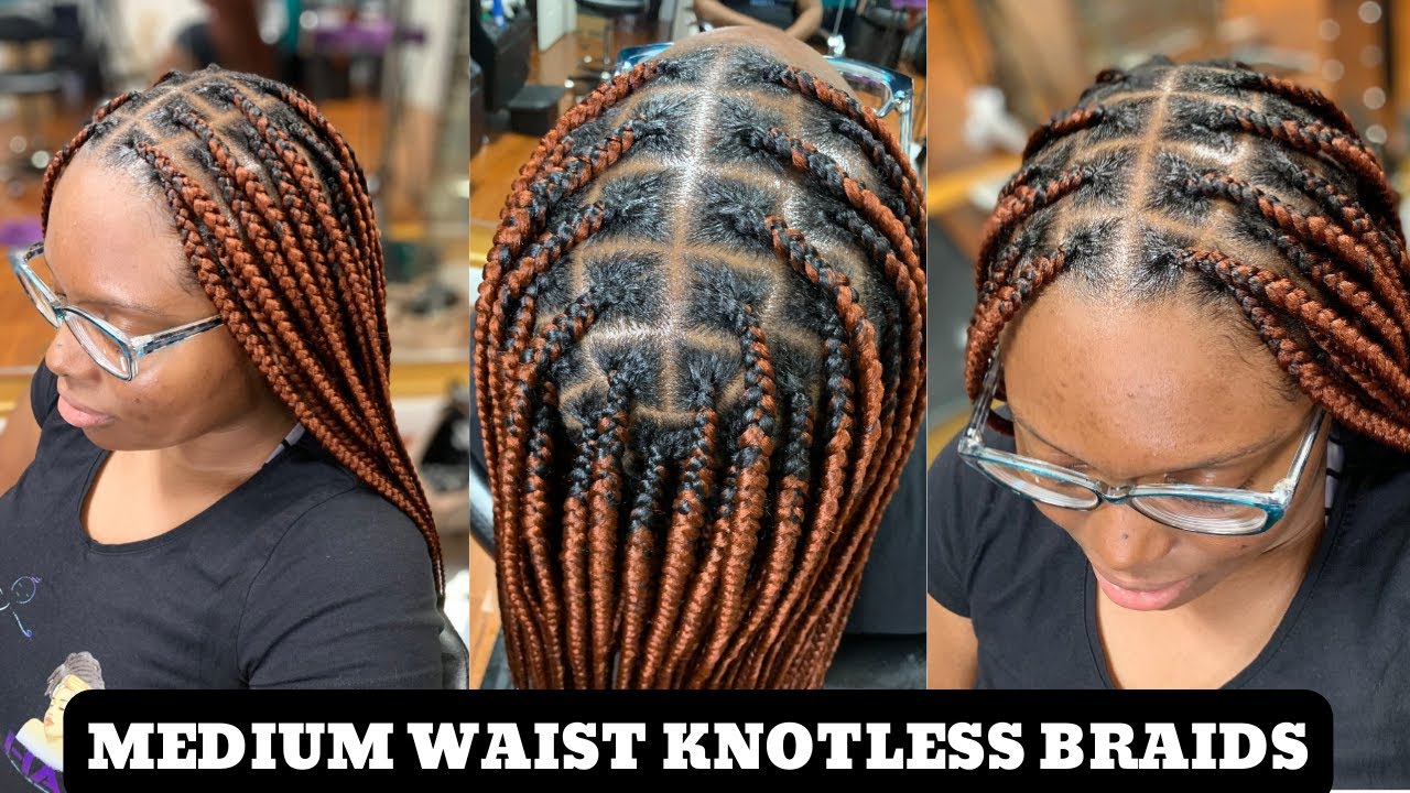 Medium Knotless Braids Tutorial| Tips n Tricks for Beginners| Mid Waist ...
