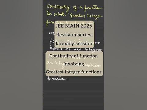 Discontinuity point of greatest integer functions #jeemain2025 #shorts ...