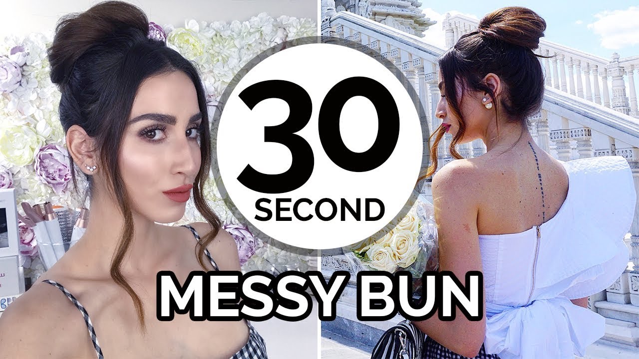 30 Second Back To School Messy Bun - YouTube