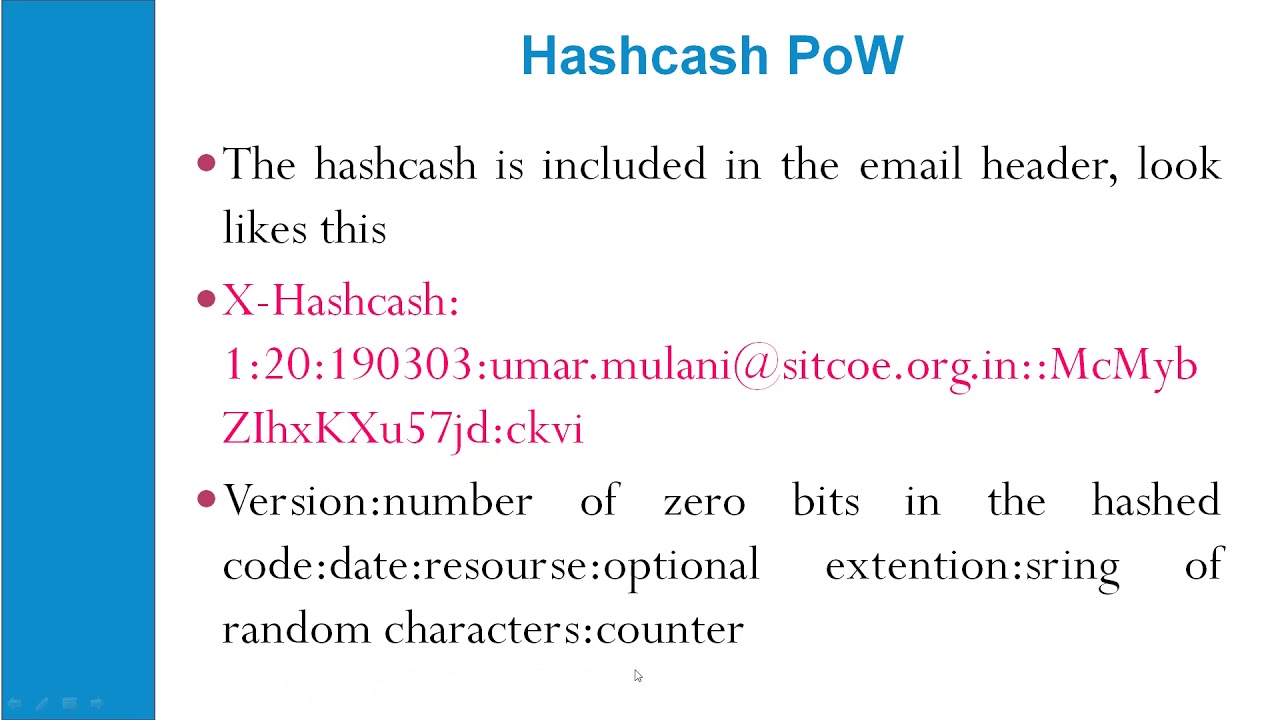 BC Unit II 09 Hashcash - YouTube