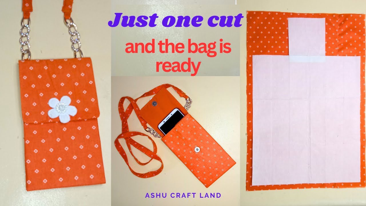 EASY METHOD !! | Mobile bag cutting and stitching | Mobile pouch making ...